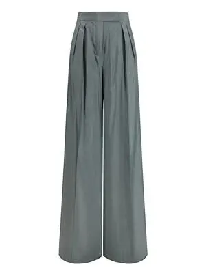 Max Mara Virgin Wool Tailored Wide-leg Pants - Green