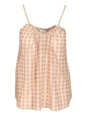 FORTE_FORTE Diamond Jacquard Jersey Crop Top - Multicolor