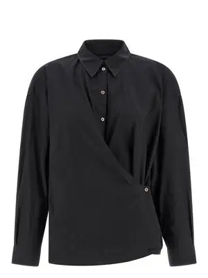 LEMAIRE Straight Collar Twisted Shirt - Black