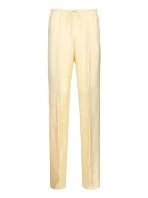 FORTE_FORTE Viscose Twill Drawstring Trousers - White