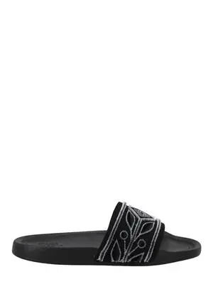 Casablanca Embroidered Slide - Black