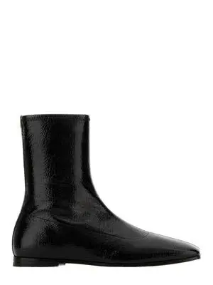 Valentino Garavani Leather Vlogo Signature Ankle Boots - Black