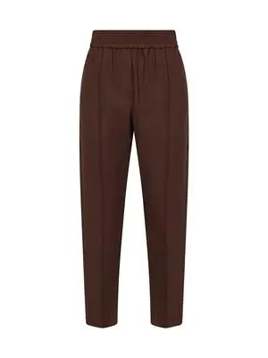 Brunello Cucinelli Cocoa Baggy Pull-up Trousers - Multicolor