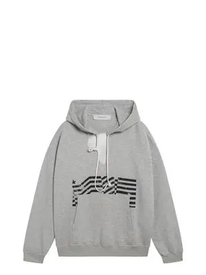 GOLDEN GOOSE Journey" Graphic Print Fleece Hoodie - Gray