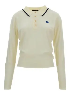 WALES BONNER John Smedley Long Sleeved Polo Shirt - Multicolor