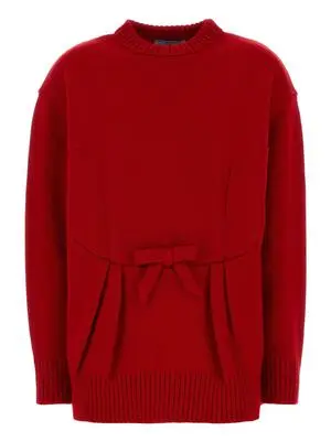 PRADA PRADA Oversized Wool Sweater With Bow Detail