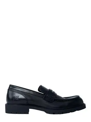 Burberry Loafers With Top Logo Plaque - Black