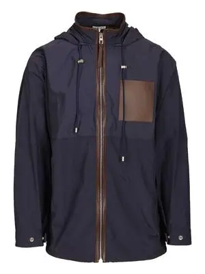 Loewe Hooded Jacket In Technical Fabric - Blue