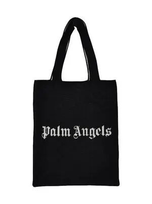 Palm Angels Wool-blend Canvas Tote Bag - Black