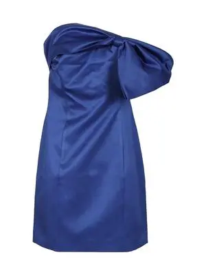ROTATE BY BIRGER CHRISTENSEN Strapless Bow Mini Dress - Blue