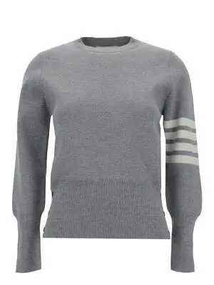 Thom Browne Thom Browne Virgin Wool Sweater With Button Detail Gray