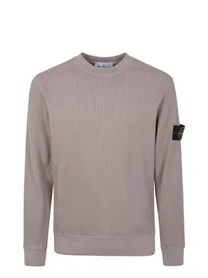 Stone Island Crewneck Sweatshirt With Logo Patch - Multicolor