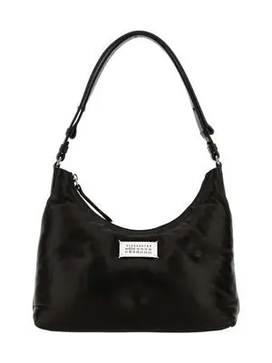 MAISON MARGIELA Nappa Leather Small Glam Slam Hobo Shoulder Bag - Black