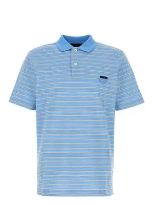 Prada Embroidered Piquet Polo Shirt - Multicolor