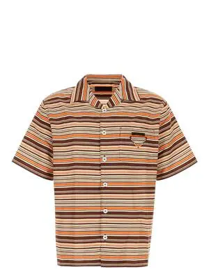 Prada Embroidered Cotton Blend Shirt - Multicolor