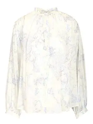 FORTE_FORTE FORTE FORTE Forget-Me-Not Mandarin Collar Shirt