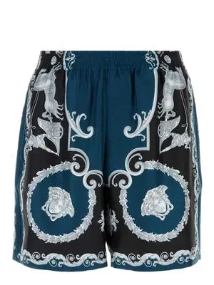 Versace Versace Printed Silk Bermuda Shorts Multicolor
