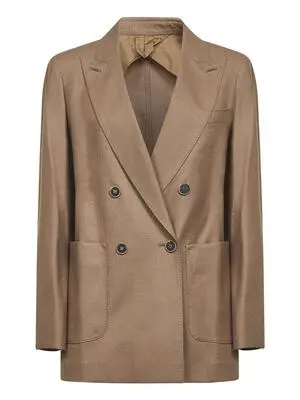 Max Mara Tobacco Stretch Cashmere Harald Blazer - Multicolor