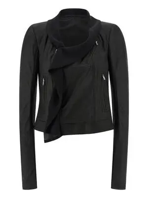 Rick Owens Scarf Biker Jacket - Black
