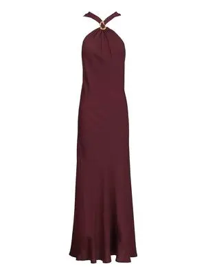 FORTE_FORTE FORTE FORTE Moroccan Crepe Halter Neck Dress With Golden Buckle
