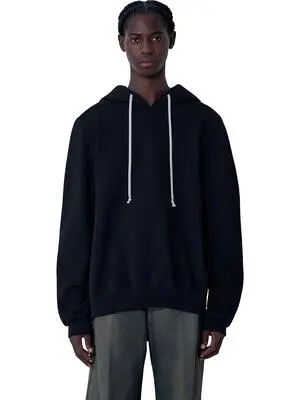 Rick Owens Cotton Hooded Sweatshirt - Black