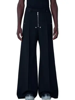 Rick Owens Tailored Wide Leg Wool Pants - Black