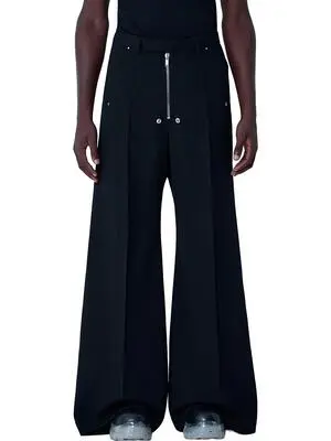 Rick Owens Tailored Wide Leg Wool Pants - Black