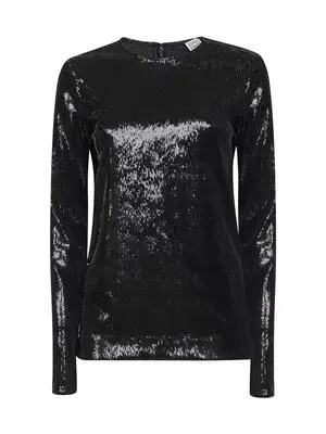TOTEME Black Sequin Long-sleeved Top - Multicolor