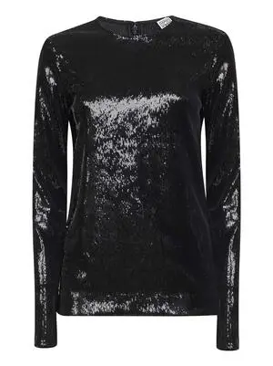 TOTEME TOTEME Black Sequin Long-Sleeved Top Multicolor