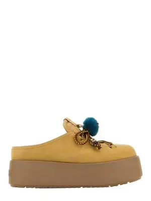 Fendi Beige Nubuck Aprés-chic Mules - Brown