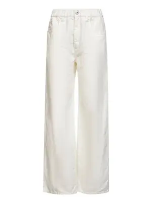 Brunello Cucinelli BRUNELLO CUCINELLI White Cotton And Linen Jeans With Monili Multicolor
