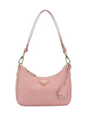 Prada Leather Mini Re-edition Shoulder Bag - Pink