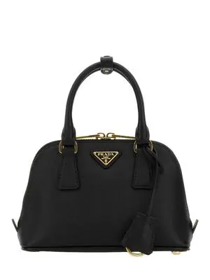 Prada Vitello Leather Handbag - Black