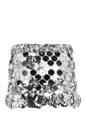 PACO RABANNE Paco Rabanne Metallic Floral Detail Mini Skirt