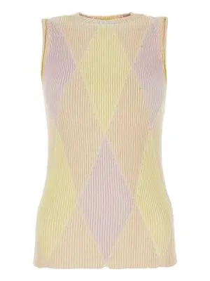 Burberry Embroidered Cotton Blend Top - Multicolor