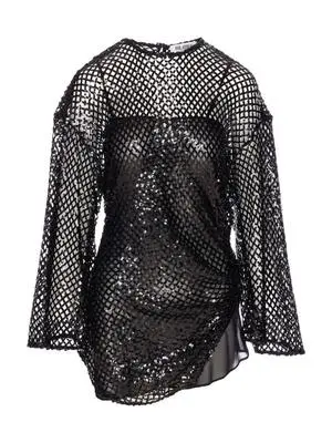Attico Sequin-embellished Mini Dress - Black
