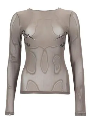 JEAN PAUL GAULTIER Mesh Long-sleeve Top - Multicolor