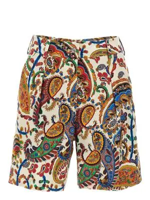 Etro ETRO Floral Paisley Print Tailored Shorts Multicolor