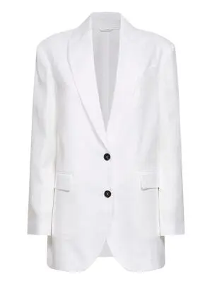Brunello Cucinelli Cotton Canvas Jacket With Monili Embroidery - Multicolor