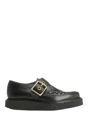 VIVIENNE WESTWOOD Leather Monk Strap Shoes With Buckle Detail - Black