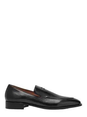 Miu Miu Miu Miu Embossed Logo Leather Loafers Black