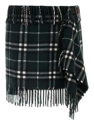 Burberry Embroidered Wool Blend Mini Skirt - Multicolor