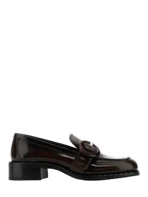 Prada Leather Loafers - Brown