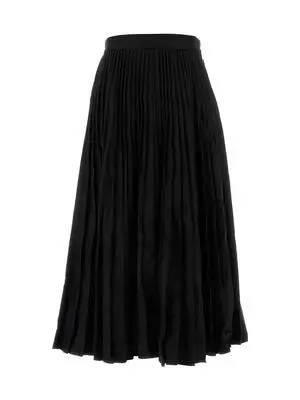 Balenciaga Pleated Wool Skirt - Black