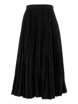 Balenciaga Pleated Wool Skirt - Black