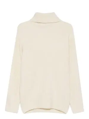 TOTEME Boucle Alpaca Blend Turtleneck Sweater - Cream