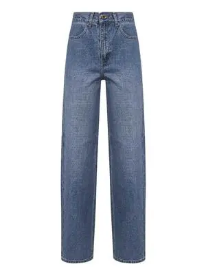 SELF-PORTRAIT Rhinestone Embellished Straight Leg Jeans - Multicolor