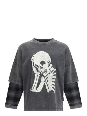 Palm Angels Skull Double Long-sleeved Shirt - Black
