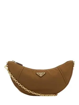 Prada Re-nylon Demi-lune Shoulder Bag - Brown