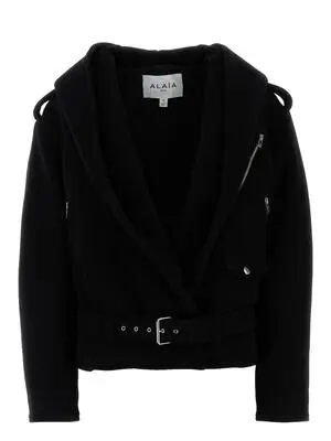 Alaïa ALAIA Hooded Biker Jacket Multicolor